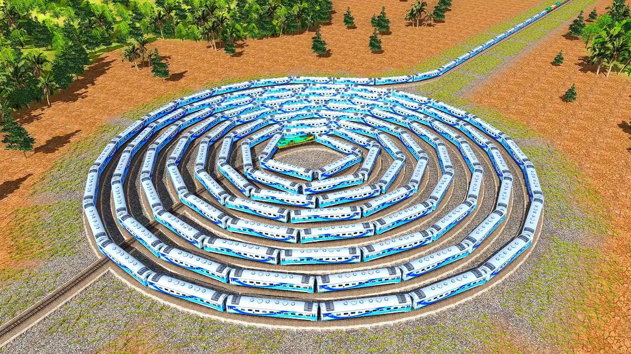 Longest Train vs Rotating Railroad Track-Rel Kereta Api Obat Nyamuk ...