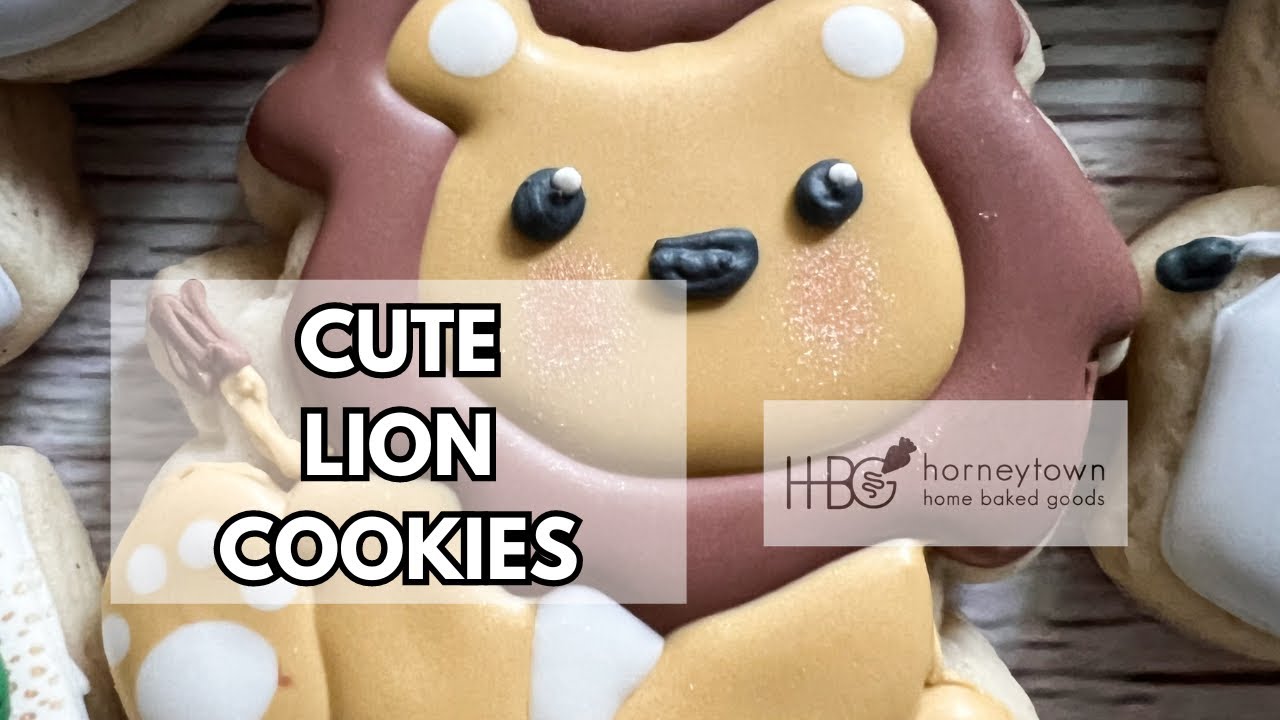 Cute Safari Lion Sugar Cookie ~ Step-by-Step Tutorial to Decorate with ...