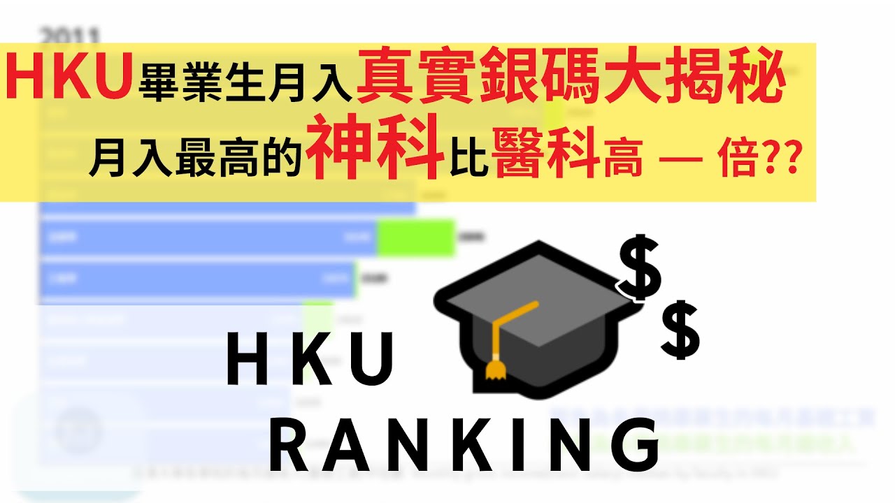[2011-2019]HKU歷年各學系畢業生月入真實銀碼大揭秘！！原來月入最高不是醫科？？某神科月入比醫科高近一倍？？ - YouTube