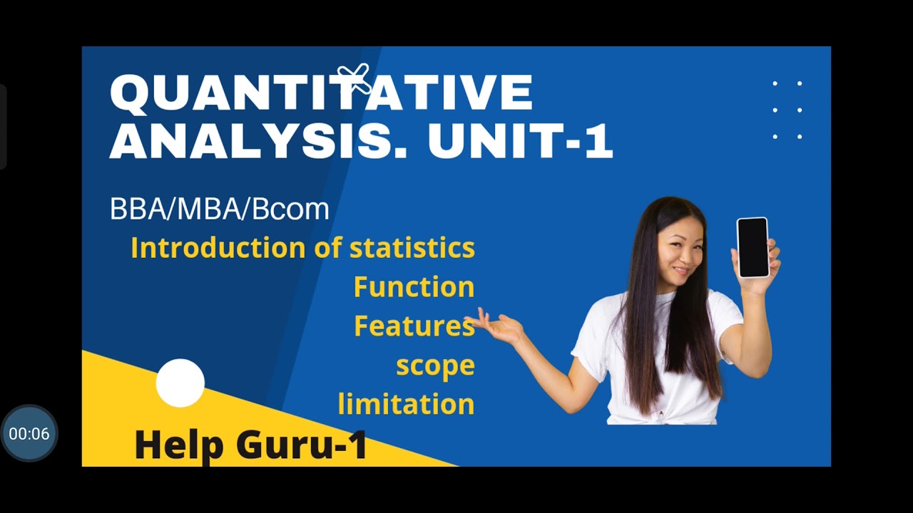 ||Quantitative analysis|| statistics for management|| MBA BBA Bcom mcom ...