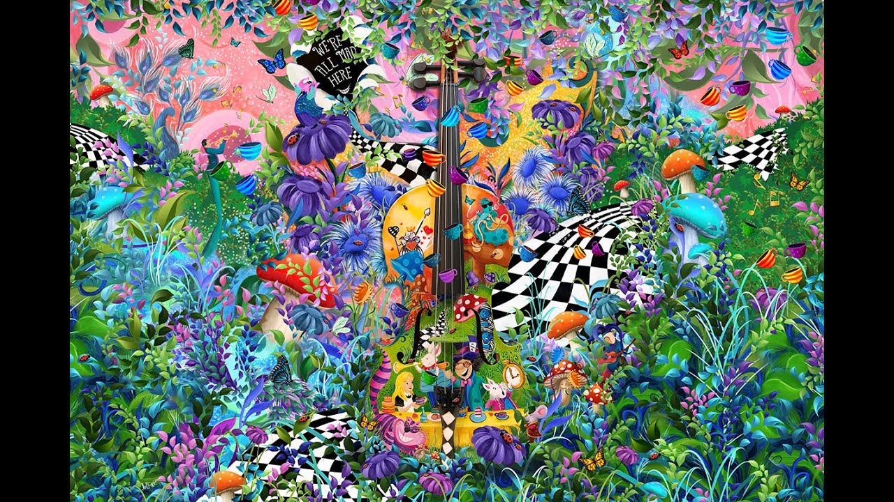 Juleez Hand Painted Alice In Wonderland Viola Violin - YouTube