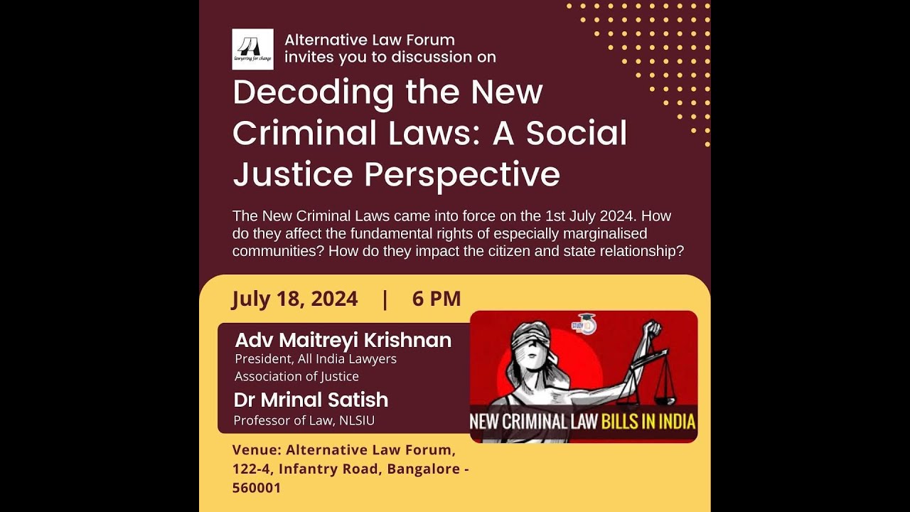 Decoding the New Criminal Laws: A Social Justice Perspective - YouTube