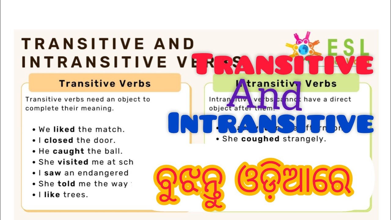 Transitive verb and Intransitive verb | In odia | Difference between ...