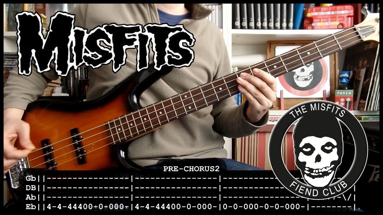 MISFITS - Fiend club (bass cover w/ Tabs & lyrics) - YouTube