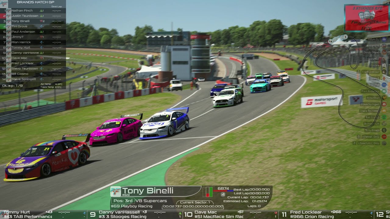 2023 03 25 rfactor 2 mod FVR Supercars Brands Hatch Race 4 - YouTube