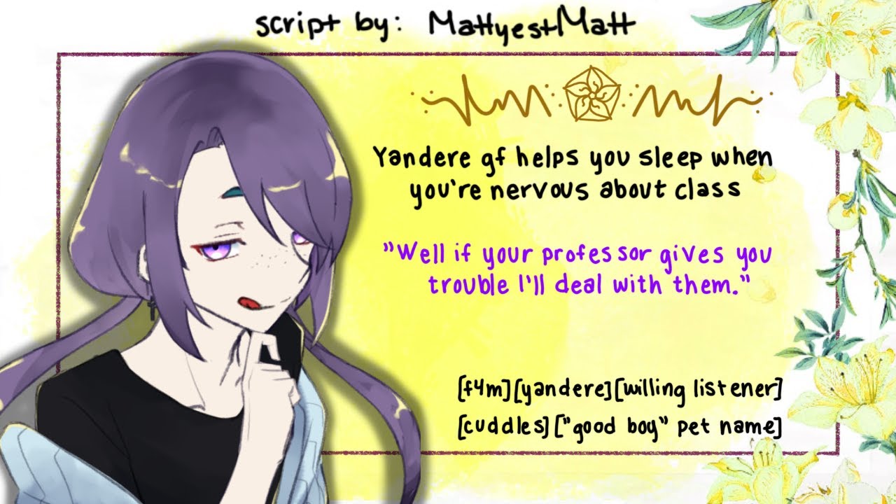 [f4m] Yandere GF helps you sleep [headpats][asmr] - YouTube