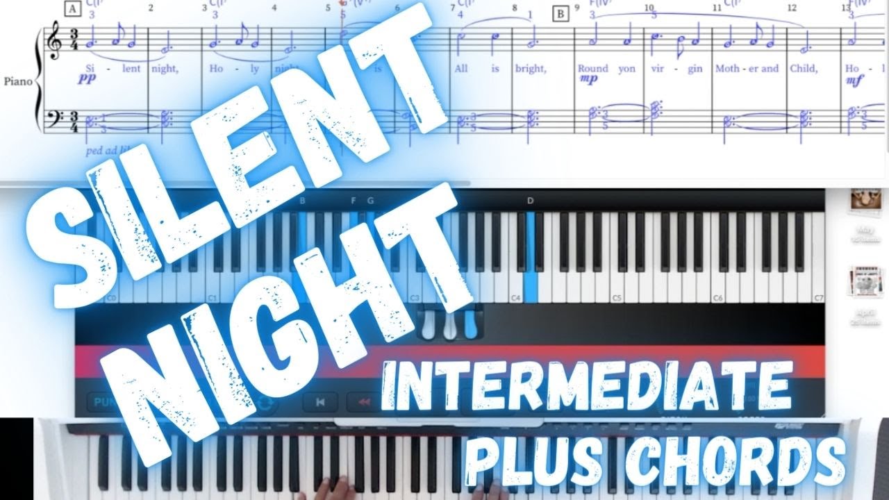 Silent Night Piano Tutorial [REAL TIME] Intermediate - YouTube