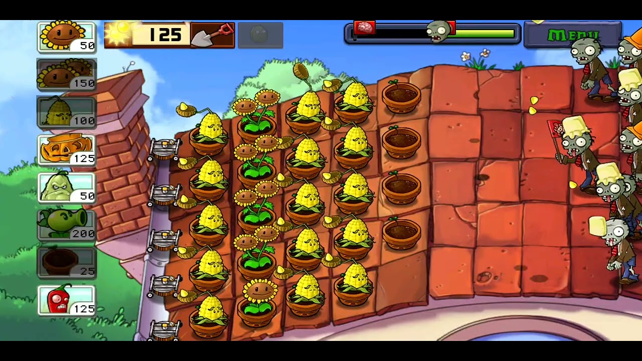 Plants vs. Zombies Adventure - Roof Level 6 - YouTube