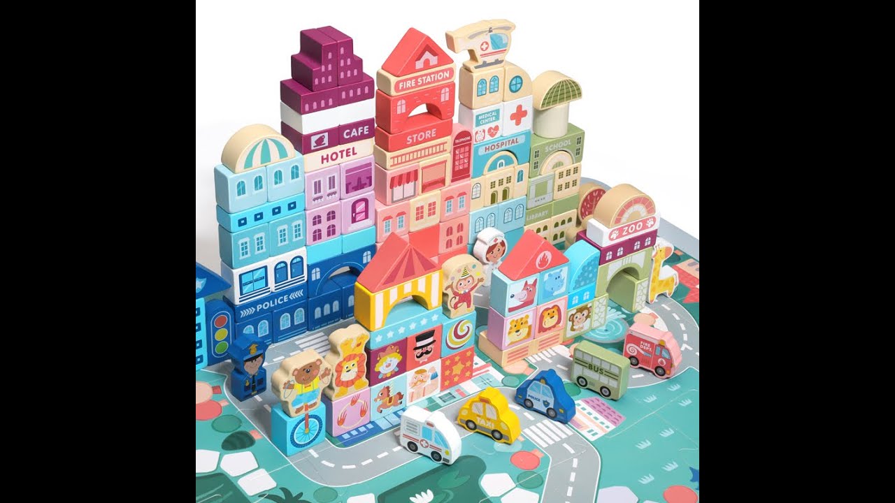 115pcs set City Traffic Racing Scenes Assembled Building Blocks Wooden ...