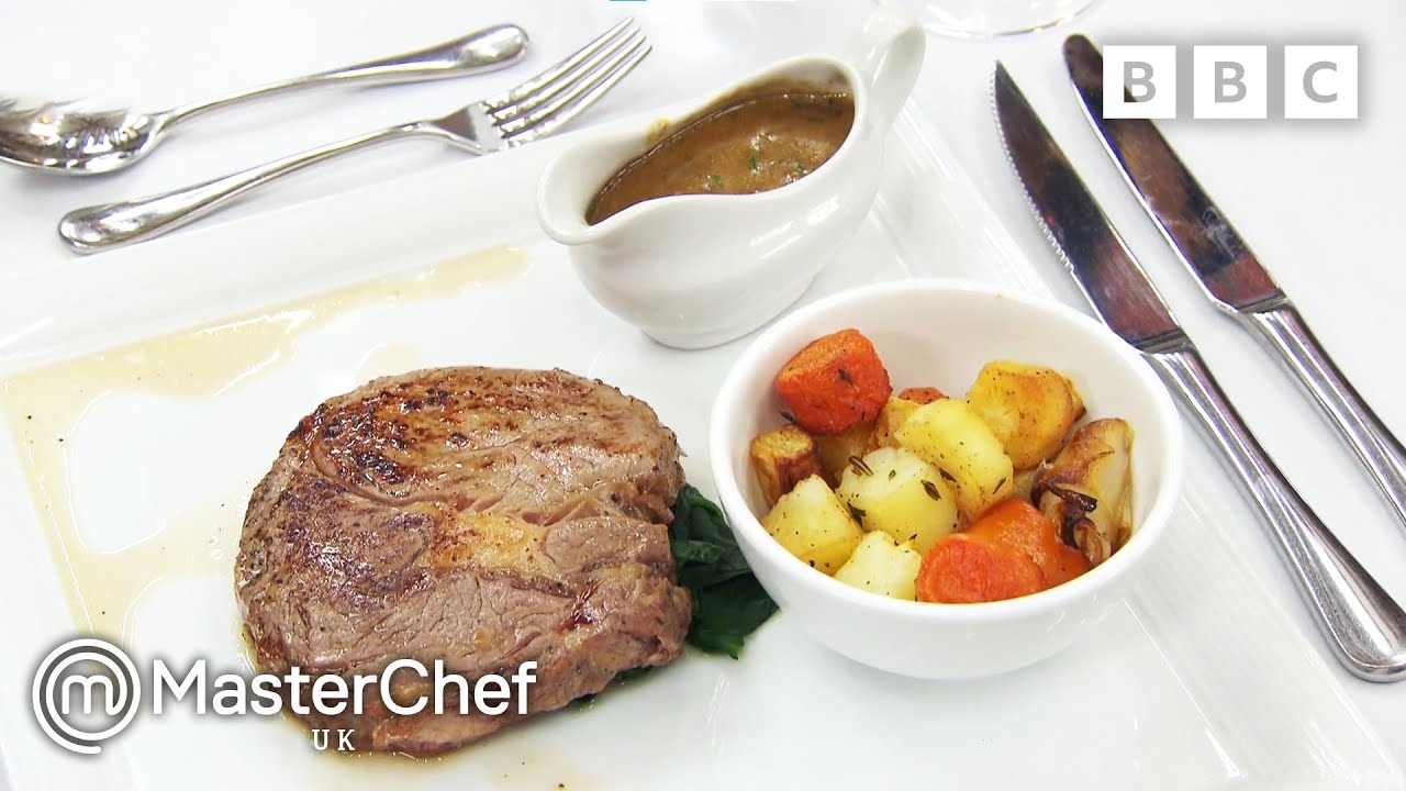 Rib-Eye Steak with Roasted Vegetables | MasterChef UK - YouTube