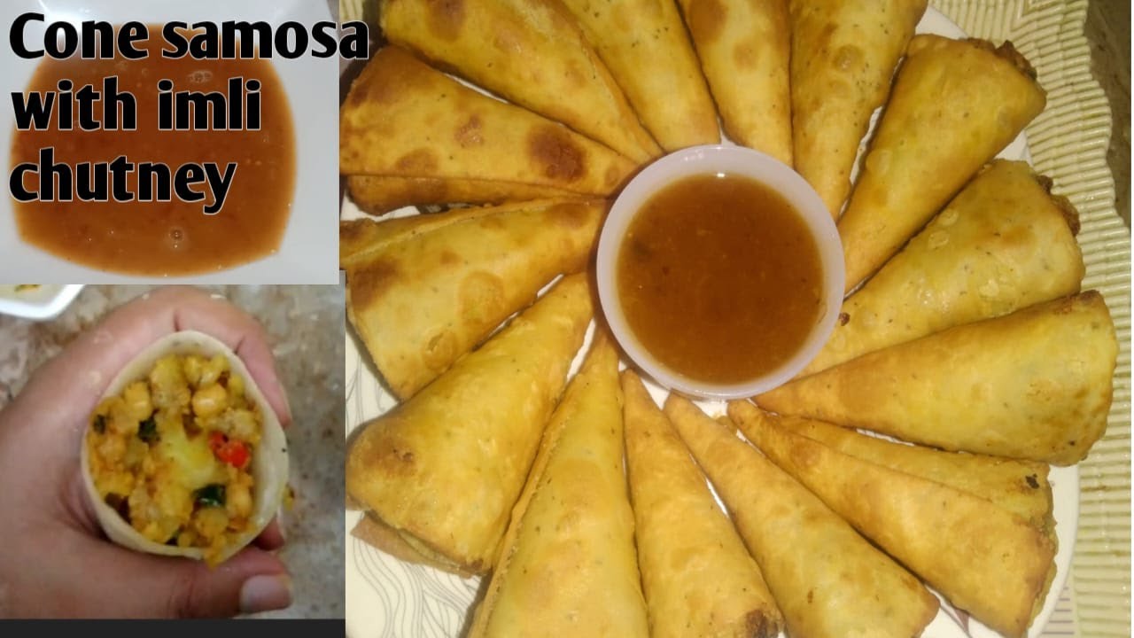 cone samosa with imli chutney recipe| somasa recipe | imli chutney ...