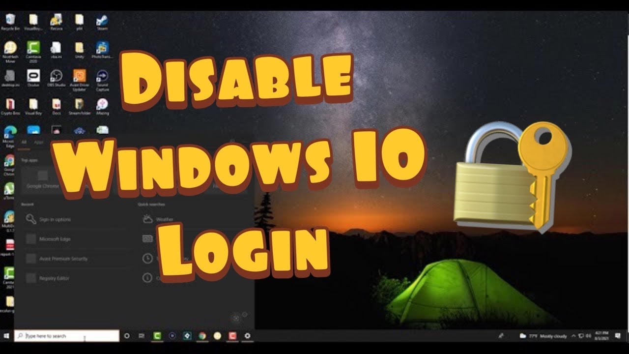 How to Disable Windows 10 Login Password and Lock Screen - YouTube