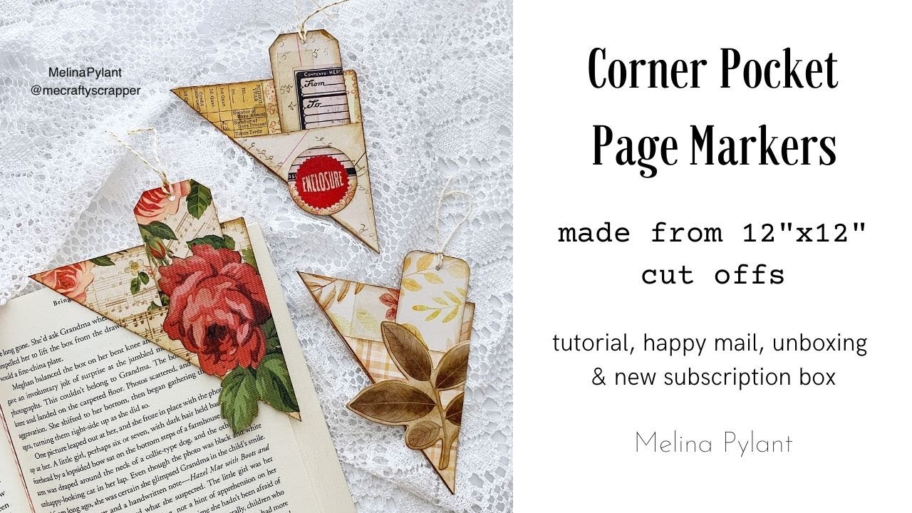 CORNER POCKET PAGE MARKERS from 12x12 OFF CUTS | NEW SUBSCRIPTION BOX # ...