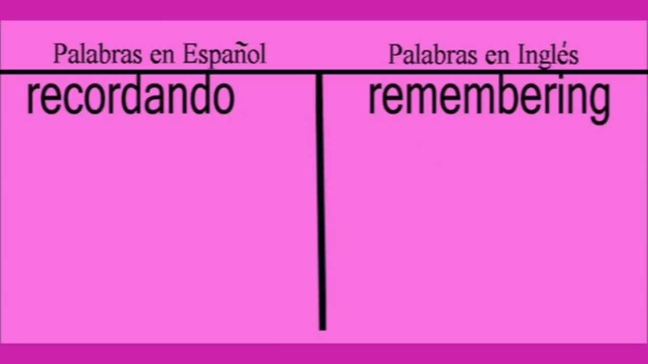 Cómo se dice ( remembering - recordando ) en Ingles - YouTube