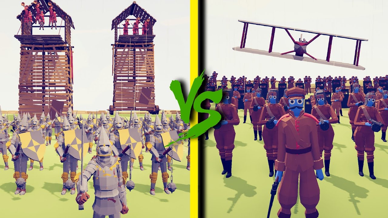 WW2 ARMY vs HEAVY KNIGHT ARMY - Totally Accurate Battle Simulator TABS ...