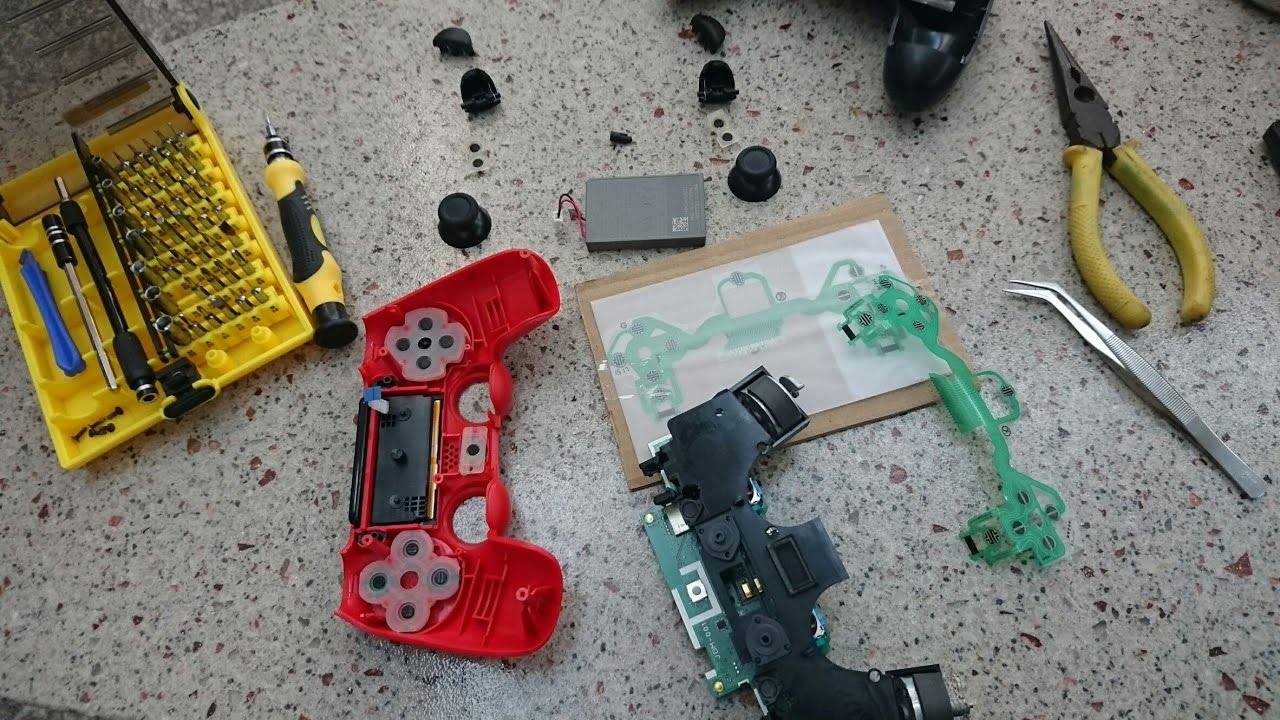 DIY PS4 controller disassembling , conductive film renewing by sony fdr ...
