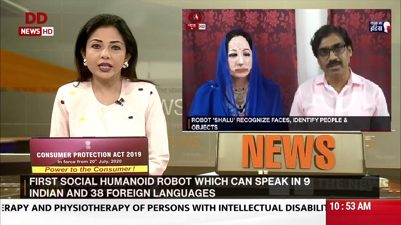 DD News Live | Robot Shalu | First Humanoid Robot speaking 9 Indian and ...
