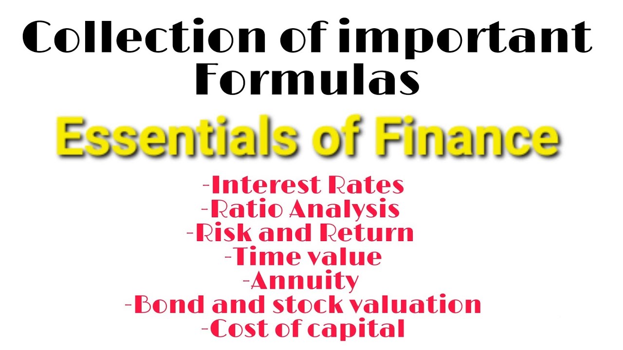 Most Important Formula || Essentials of Finance || BBA 3rd Semester ...