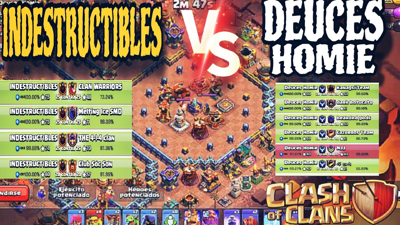 INDESTRUCTIBLES vs Deuces homie *guerra random* [CoC - YouTube