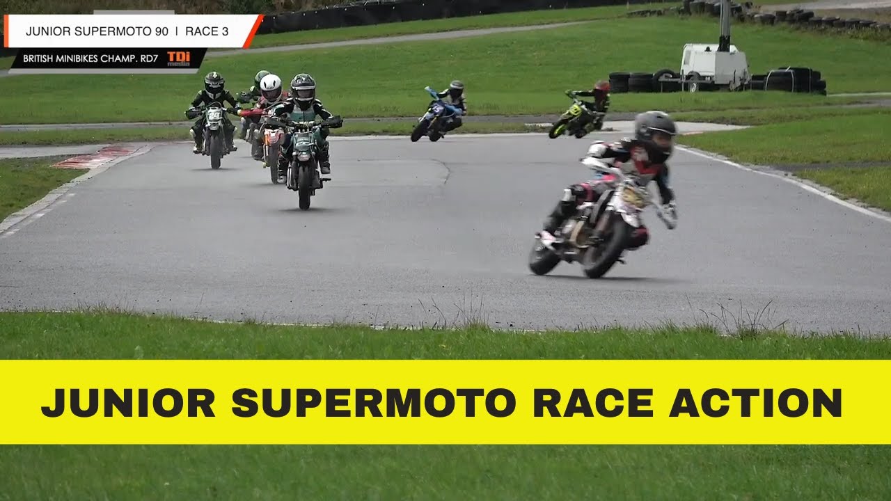 Junior Supermoto 90 Class Racing at Three Sisters, Wigan - YouTube
