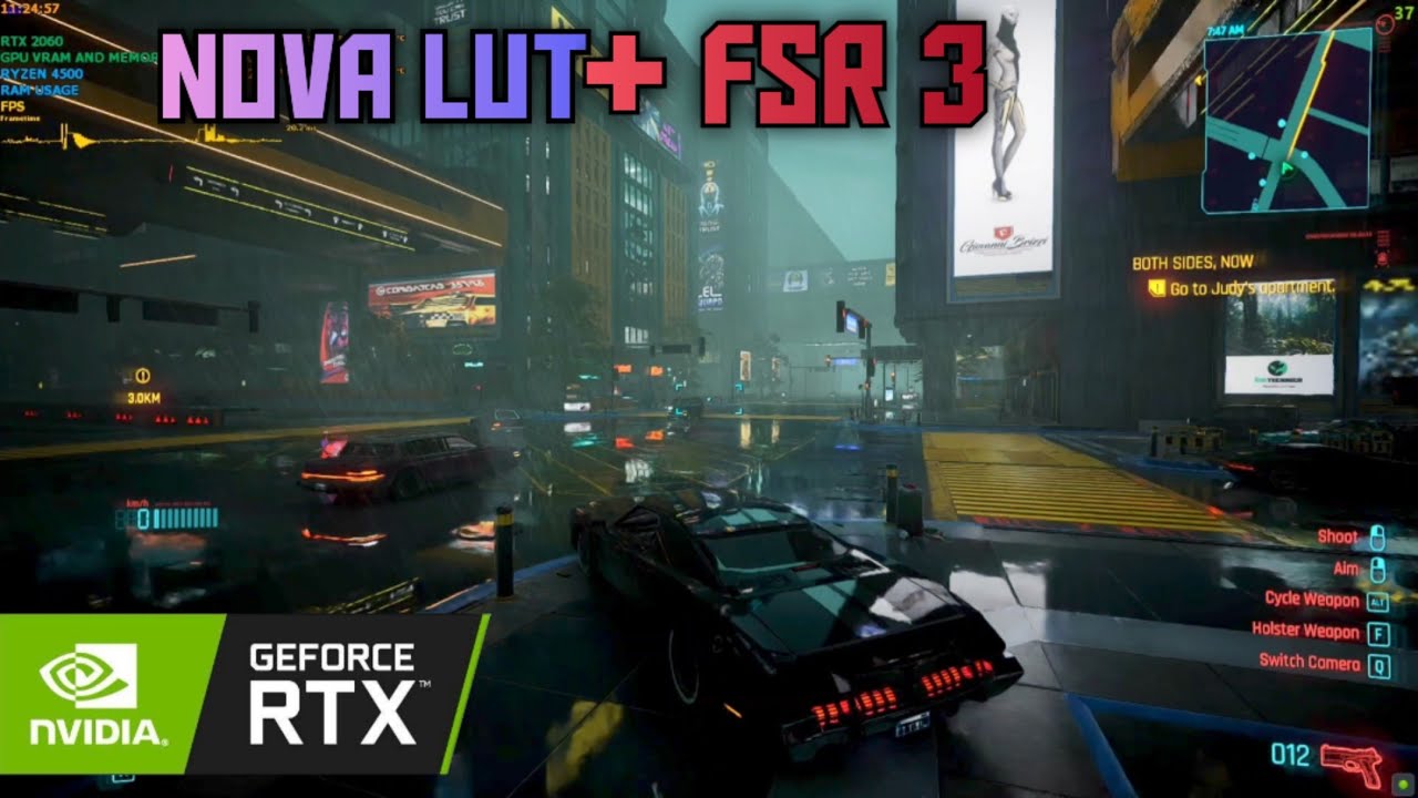 CYBERPUNK NOVA LUT + FSR 3 MOD+ RTX ON GRAPHICS SHOWCASE AND FPS TEST ...