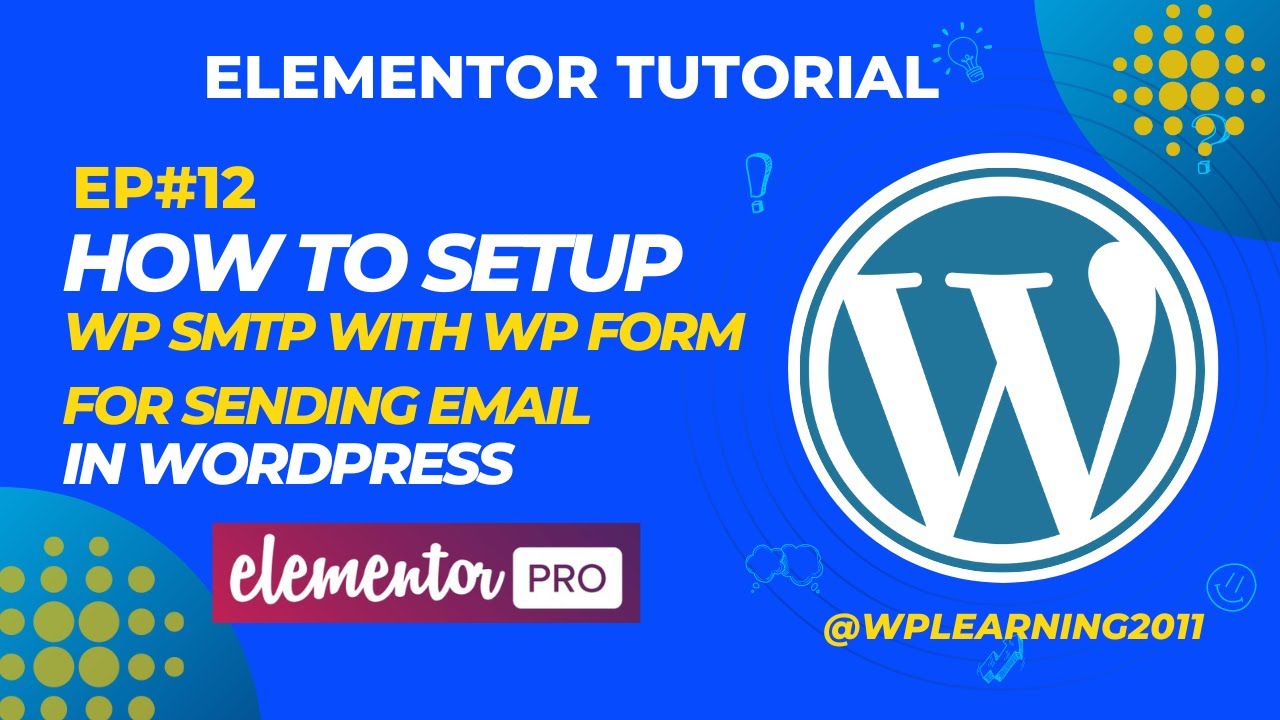 How To Setup WordPress SMTP For Sending Emails (wpforms plugin) - YouTube