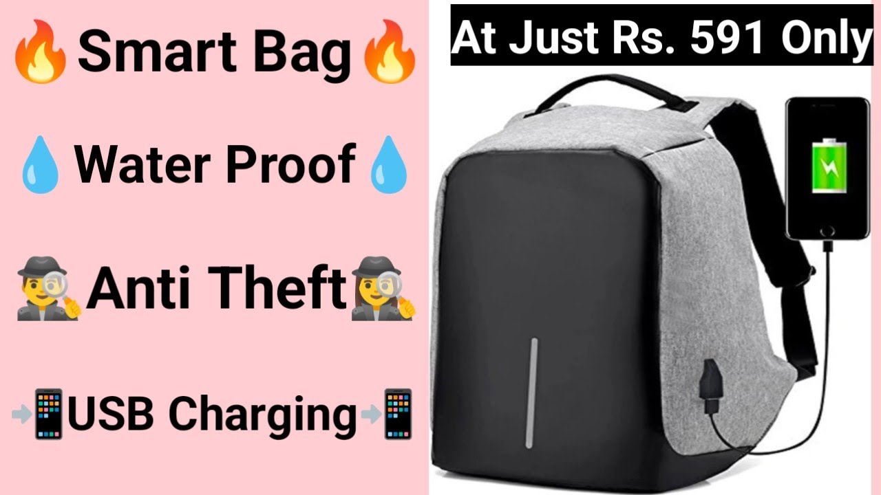 OL SKOOL OLSK010 Waterproof Backpack | ⚡️Anti Theft Smart Bag With USB ...