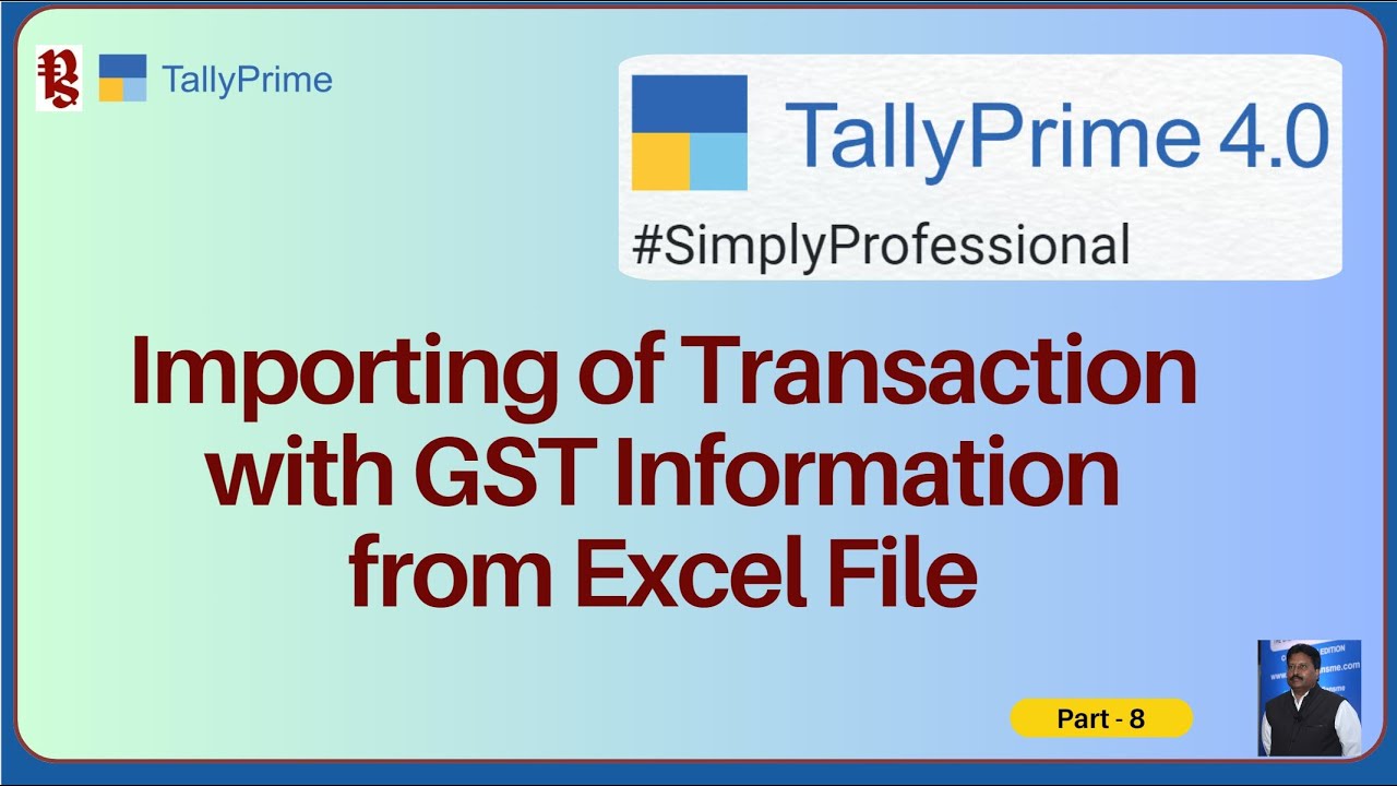 How to Import Transactions with GST Data from Excel to TallyPrime - YouTube