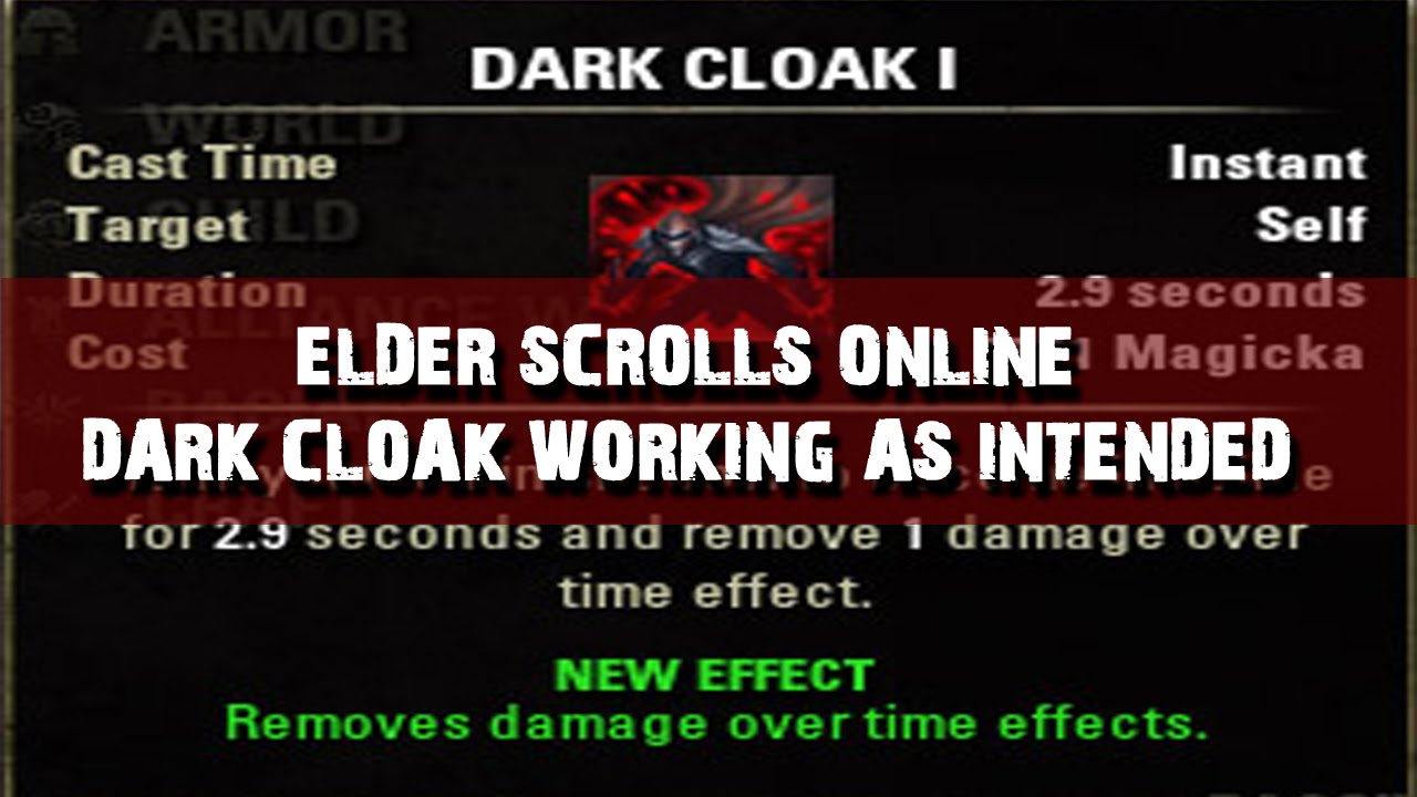Cloak working as intended - Elder Scrolls Online - YouTube
