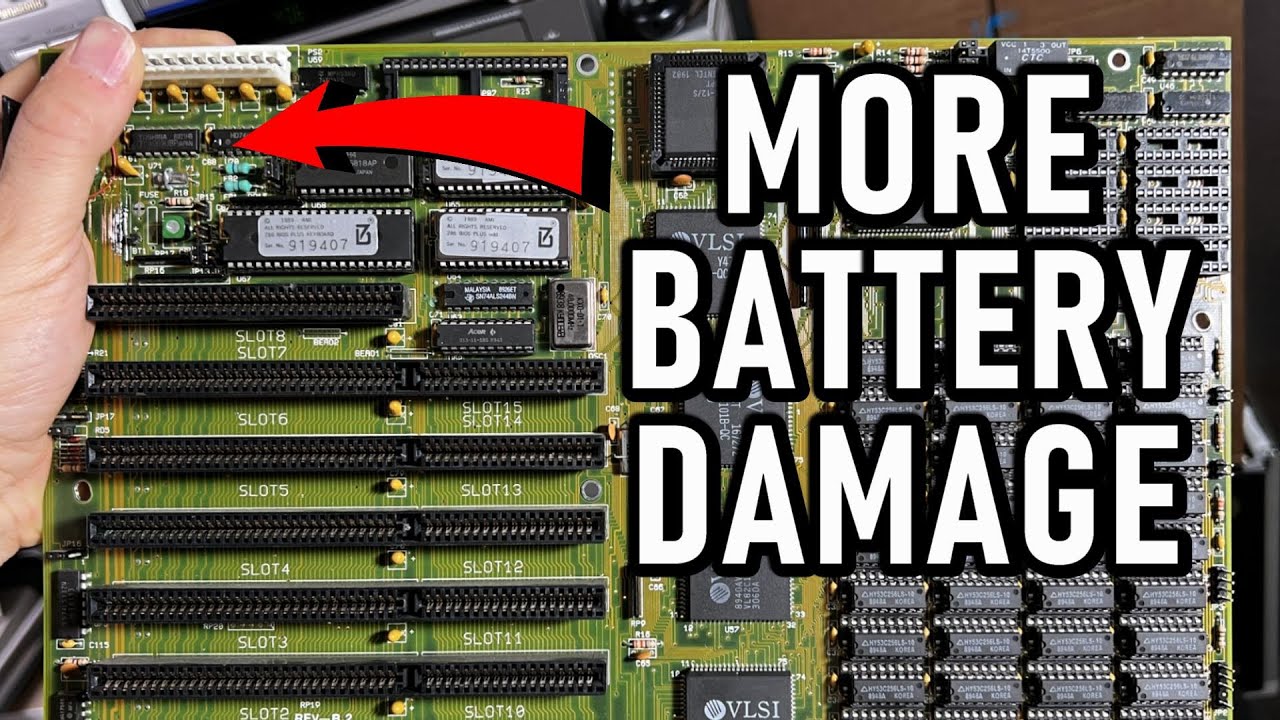 286 motherboard repair - VARTA battery leaked - YouTube