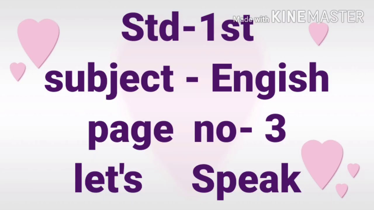 Std_1st. subject _English. - YouTube