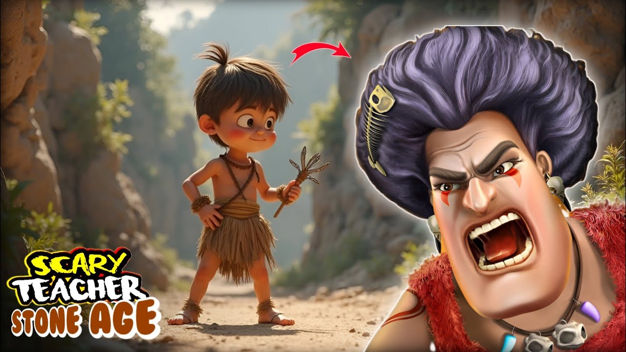 SCARY TEACHER 3D STONE AGE | AIDEN SYTHE - YouTube