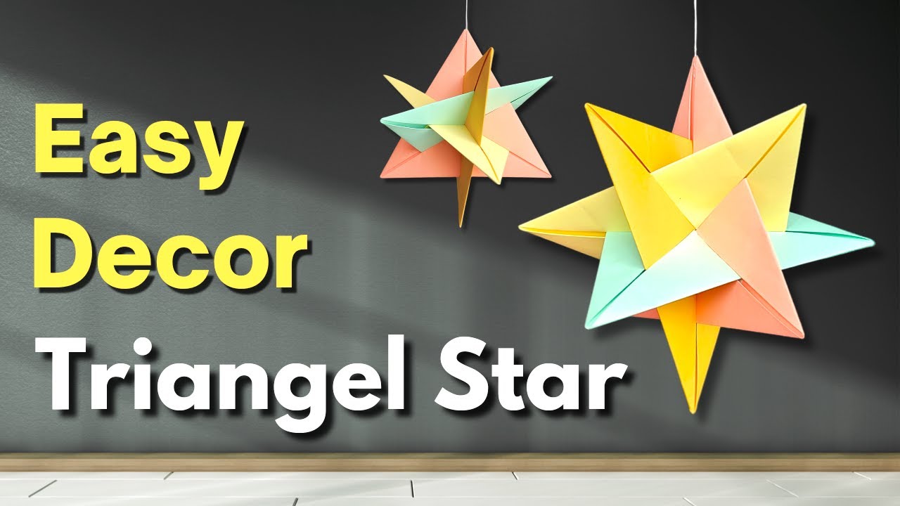 Easy Origami triangle star decor ( Kusudama ). DIY decor ideas. #diy # ...