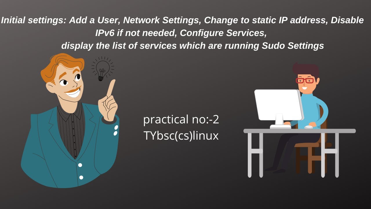 Initial settings: Add a User, Change IP address, Disable IPv6 display ...