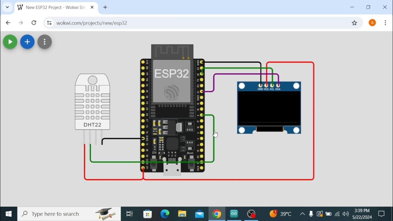 Esp32 Temperature 🌡️ And Humidity Monitor OLED | Project-7 | Wokwi | Esp32 | Arduino | Arduino ...