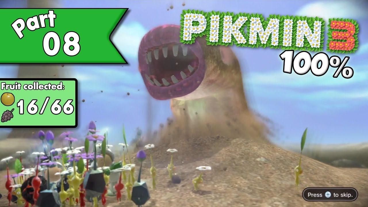 Pikmin 3 100% walkthrough (w/ commentary) - Day 8 - Mettlesome Slug ...