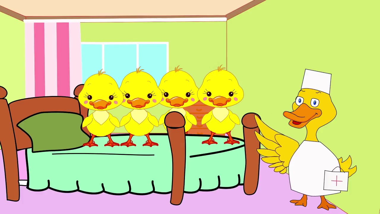 Five Little Ducks Jumping OnThe Bed| Nursery Rhymes By Kids Zone - YouTube