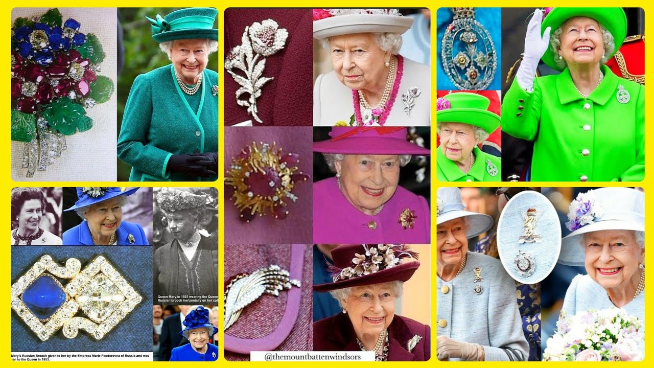 50 Most Popular Queen Elizabeth brooches jewellery collection - YouTube