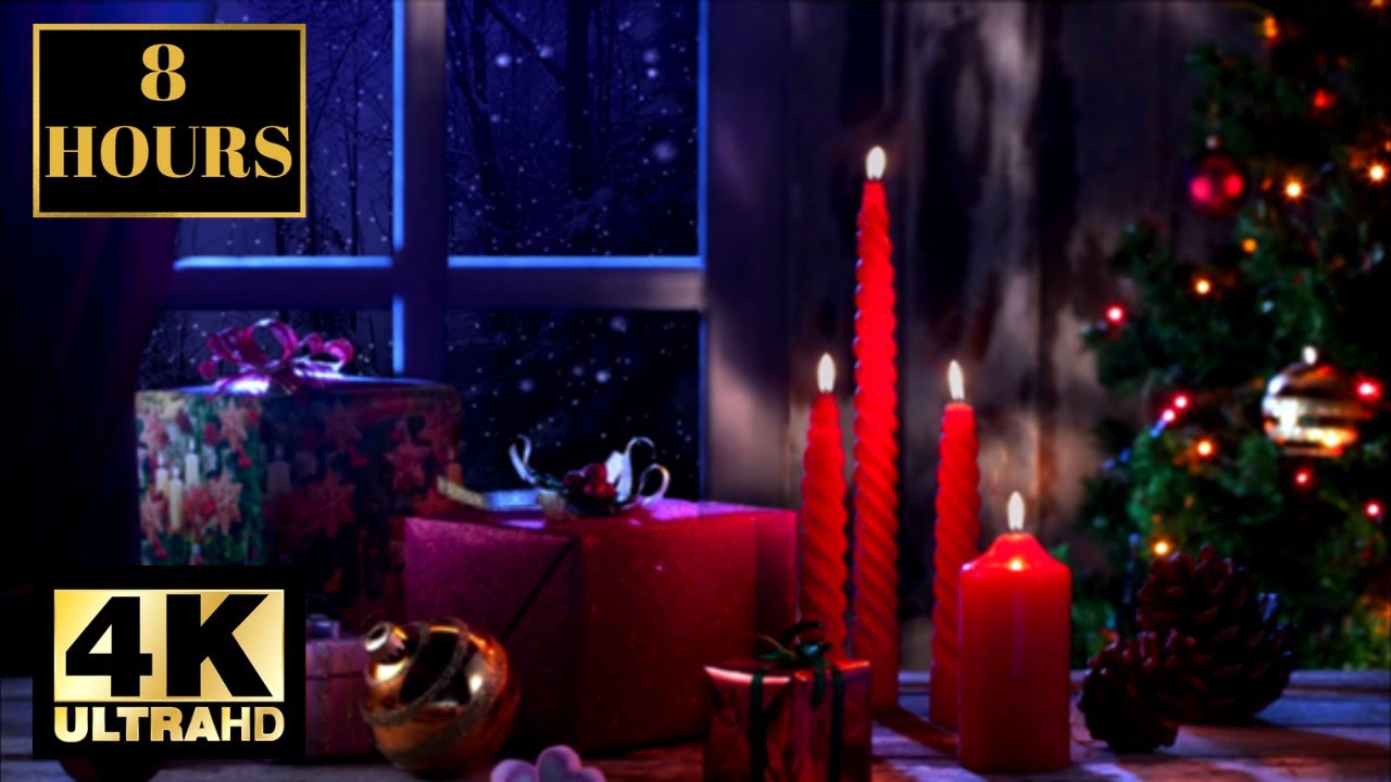 🎅🎄 Christmas Candles Screensaver Wallpaper☃️⭐️ Relaxing Christmas ...