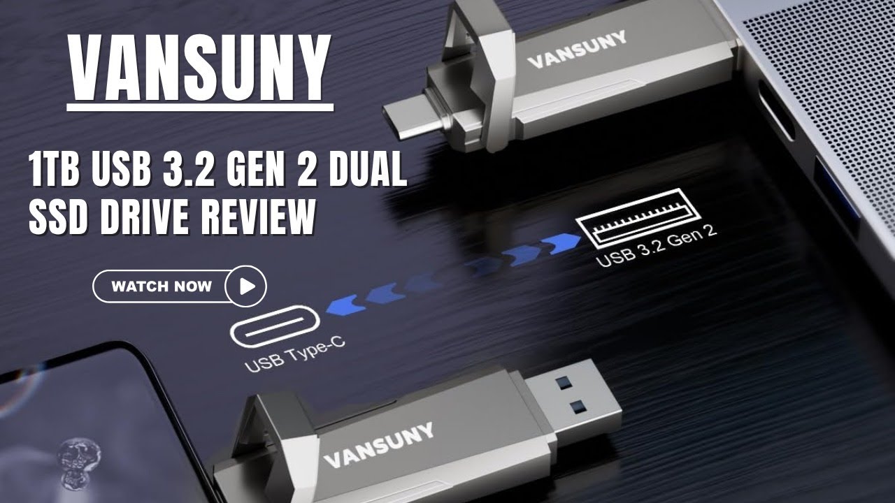 Vansuny 1TB USB Solid State Drive Up to 1000MB/s 3.2 Gen 2 Dual SSD USB ...
