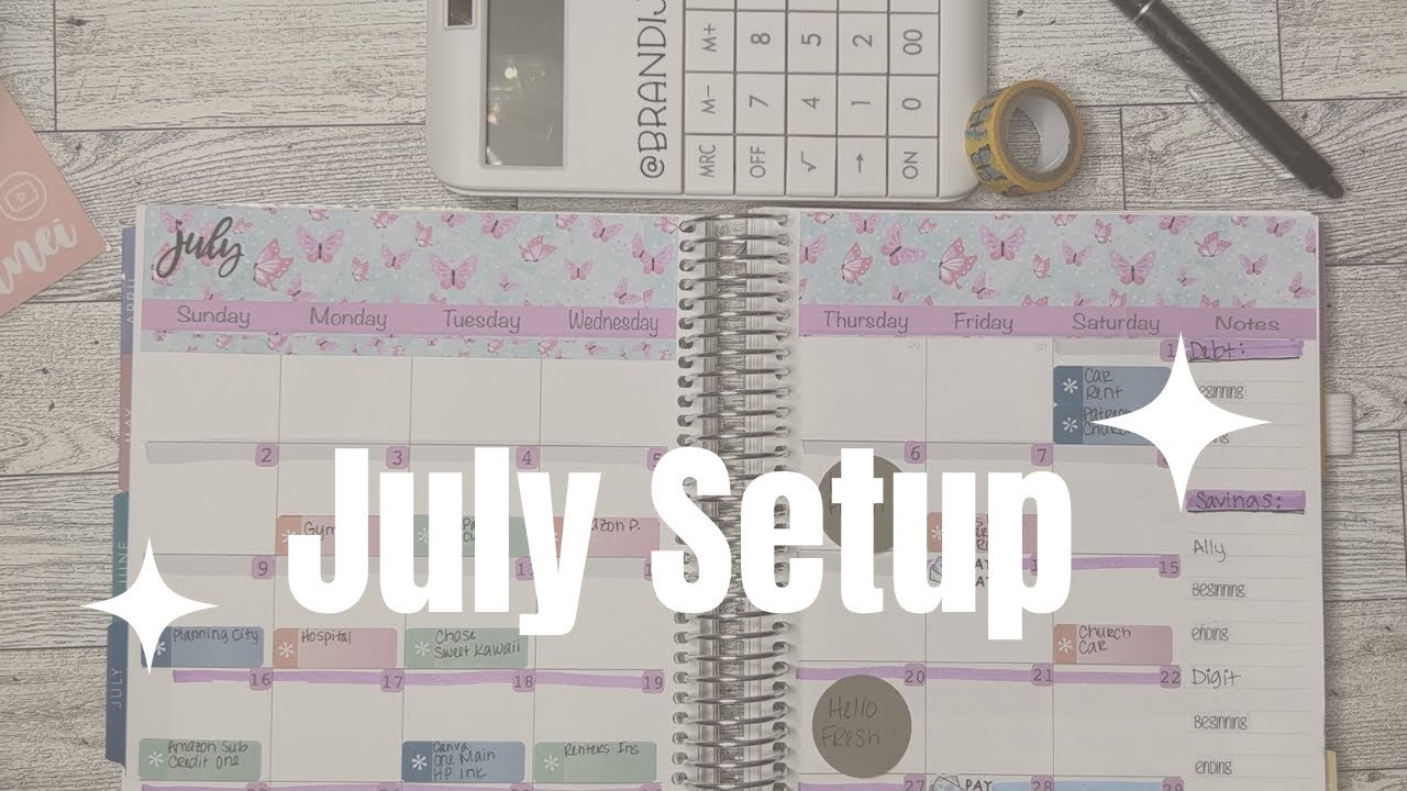 July Budget Planner Setup | Erin Condren 7x9 Monthly Planner | Feat ...