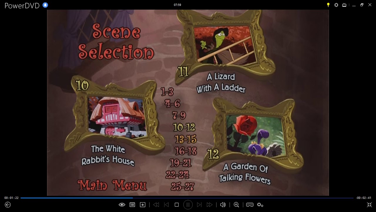 Alice In Wonderland Dvd Menu