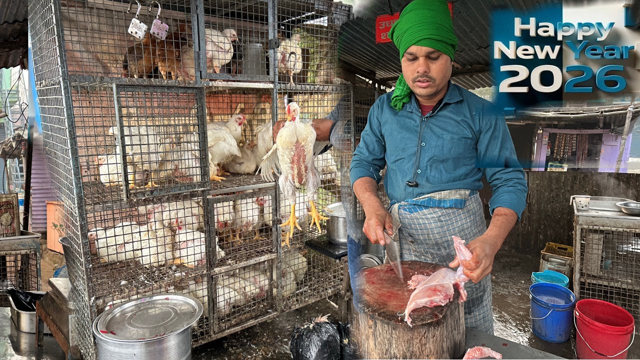 How to Cut a Whole Chicken | Fastest Chicken Cutting Skills - YouTube