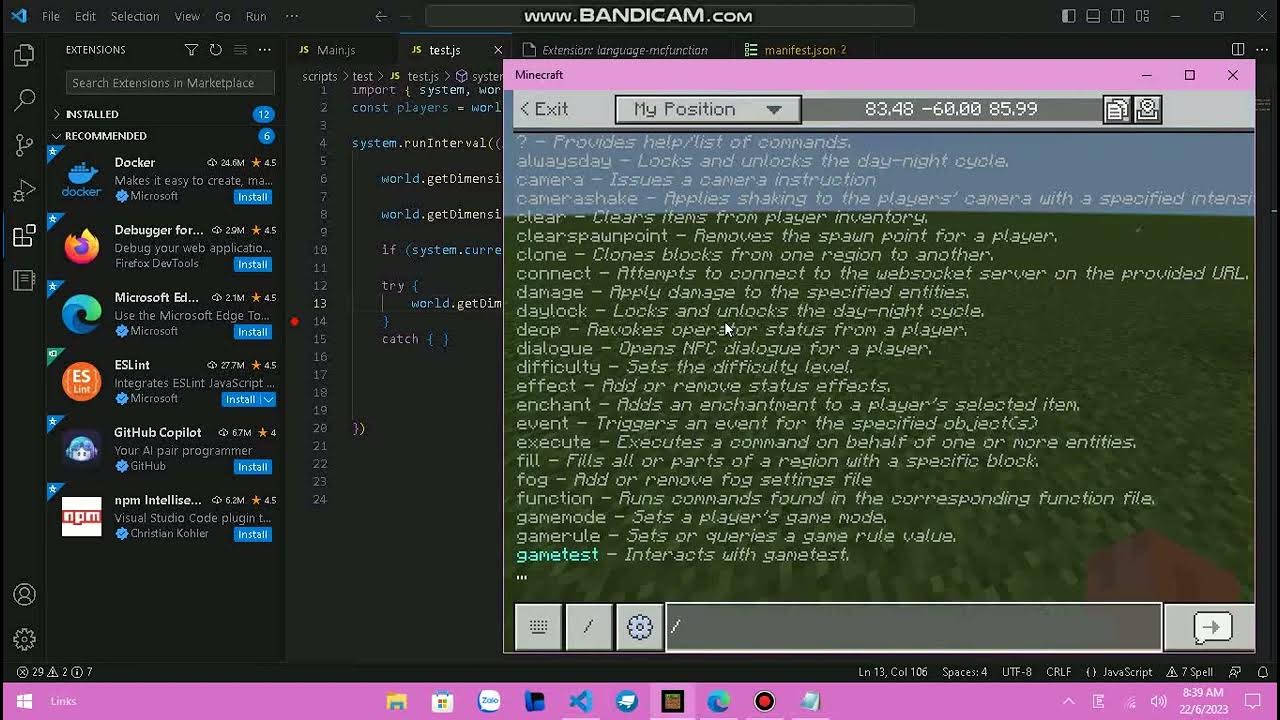 Mana test -Minecraft Bedrock 1.20 Gametest-Script - YouTube
