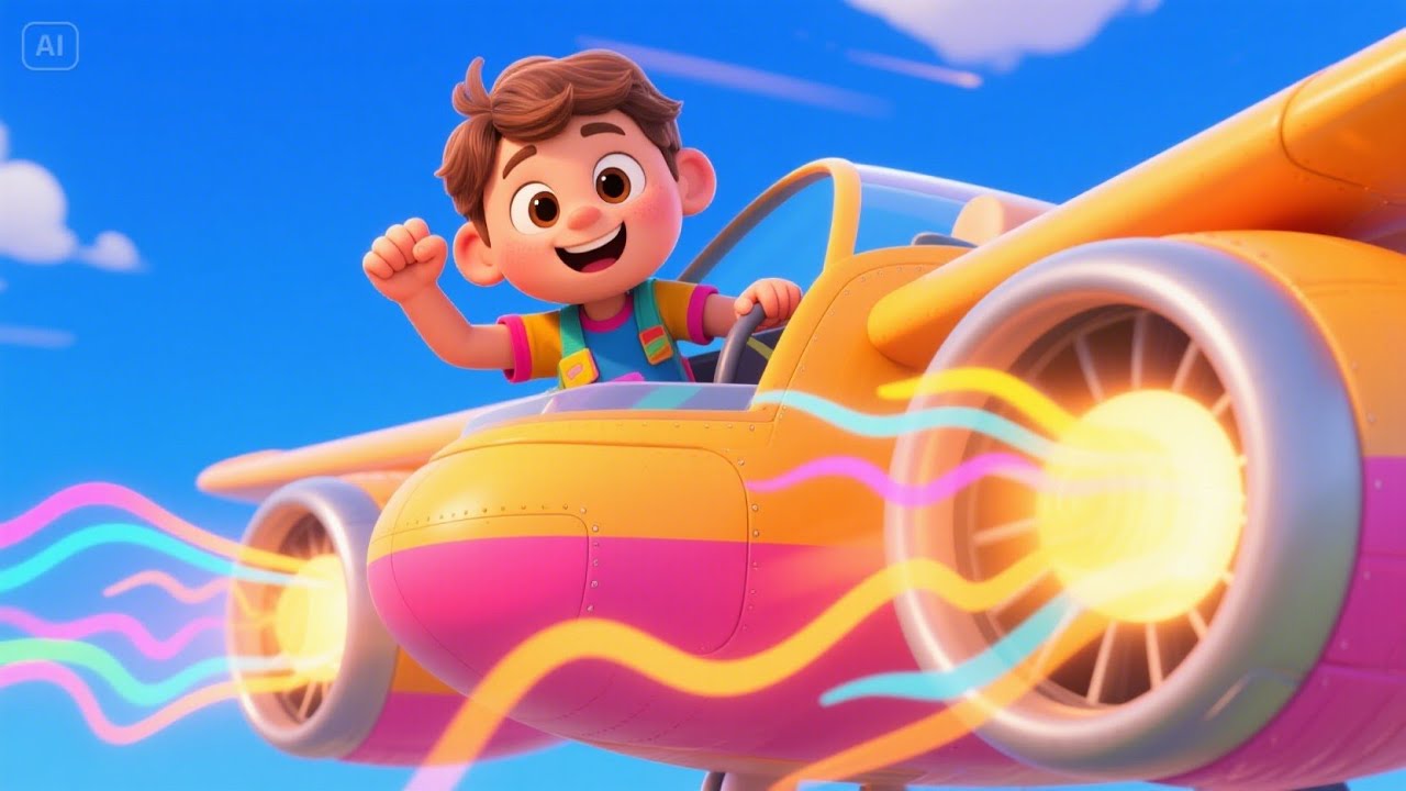 Jet Plane Adventure Song | Up, Up, and Away Nursery Rhyme for Kids ...