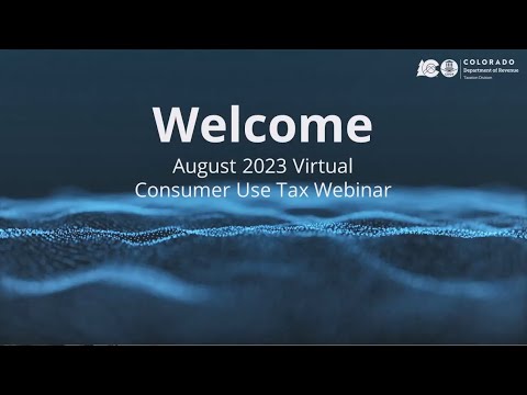 August 2023 Consumer Use Tax Webinar - YouTube