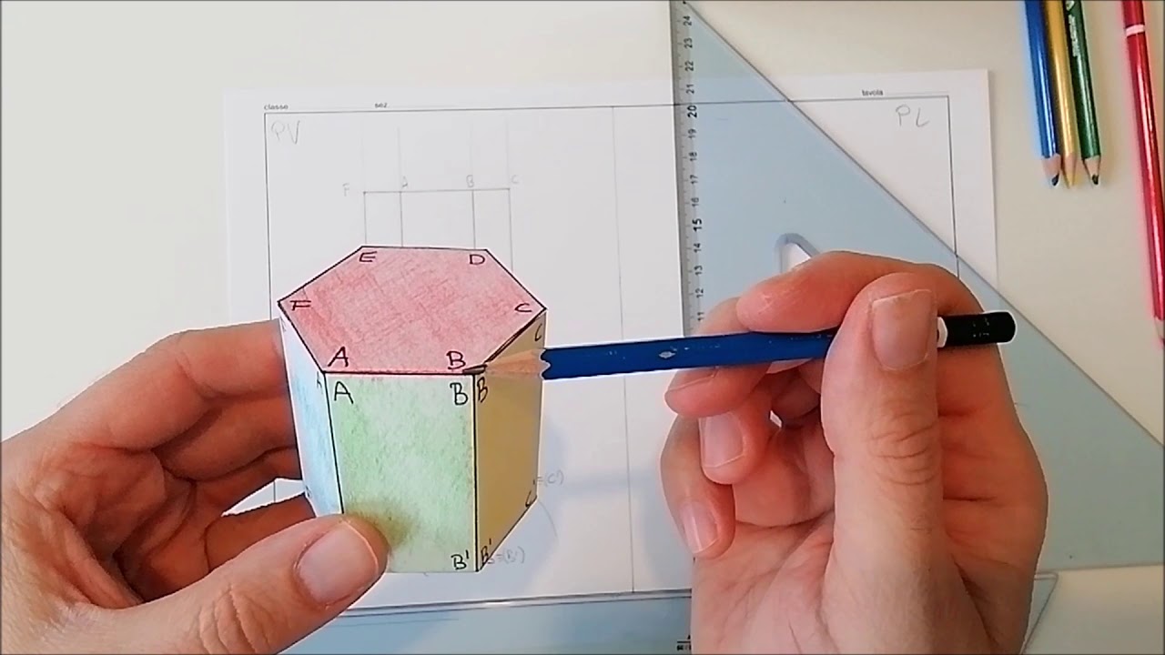 Proiezioni Ortogonali prisma esagonale - YouTube