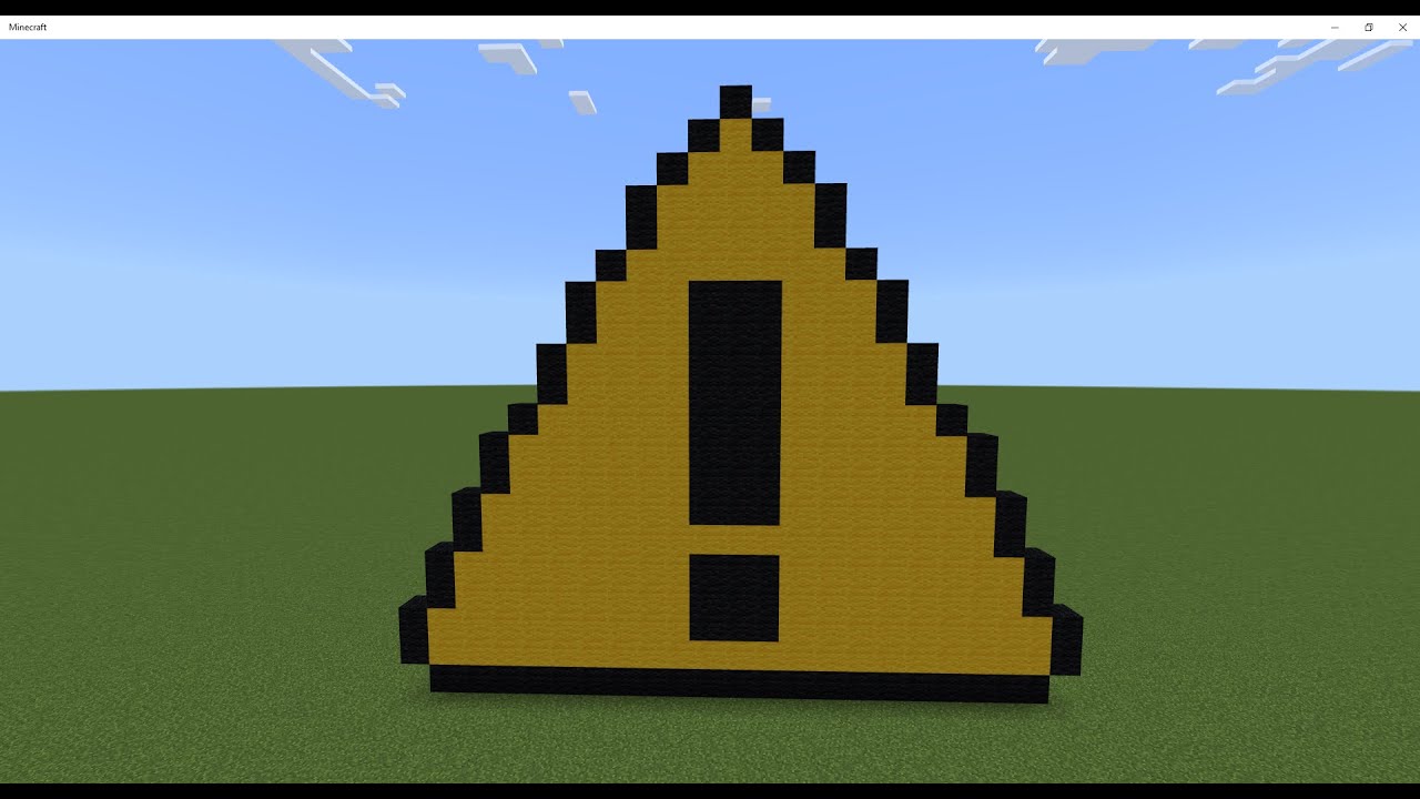 Minecraft Tutorial: How to Make a Warning Sign Pixel Art - YouTube