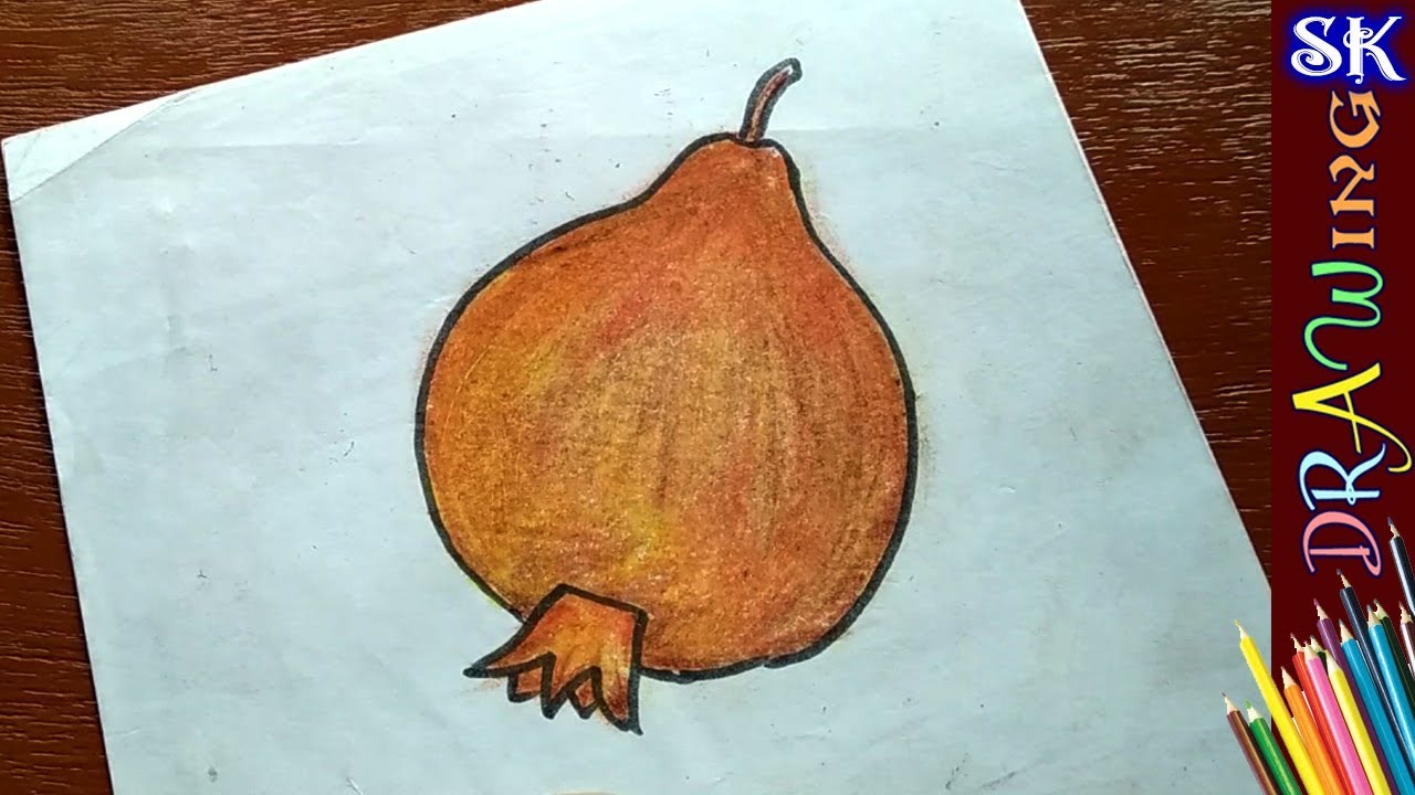 How to draw Pomegranate for kids or beginners | | Easy step by step ...