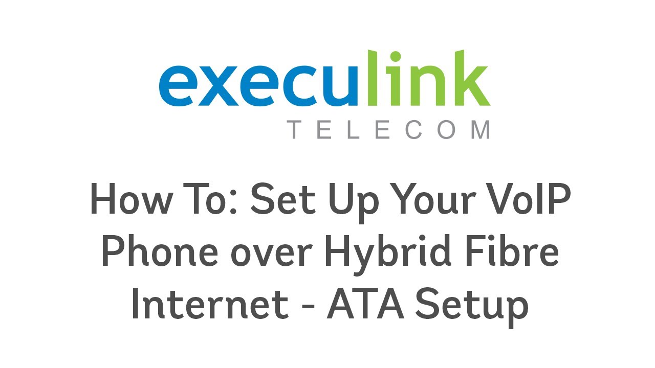 Digital Phone ATA Setup over Execulink Hybrid Fibre Internet - YouTube